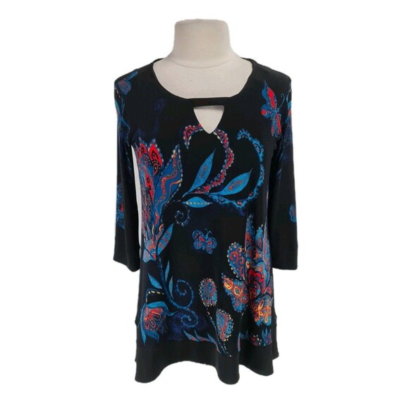 eva varro | Tops | Eva Varro Women Tunic Blouse Size M Floral Jersey ...
